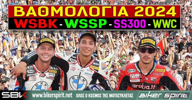 ΒΑΘΜΟΛΟΓΙΑ WSBK -WSSP – SS300 - WWC για το 2024 - WSBK 2024